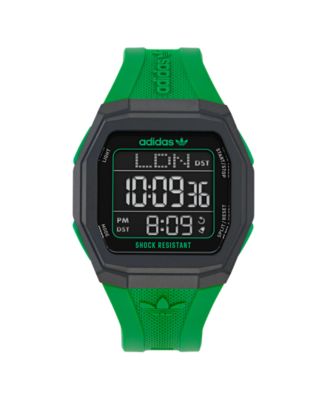 adidas Unisex Analog Green Resin Watch, 48mm - Macy's