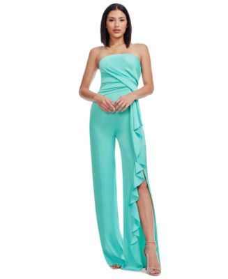Dress the Population Women's Shawn Ruffled Side-Slit Jumpsuit - Macy's