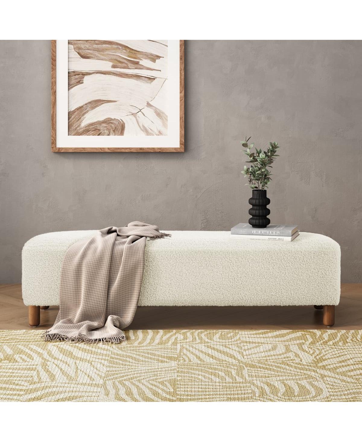 Click here for Rectangular Upholstered Ottoman Bench with Foam Cu... prices