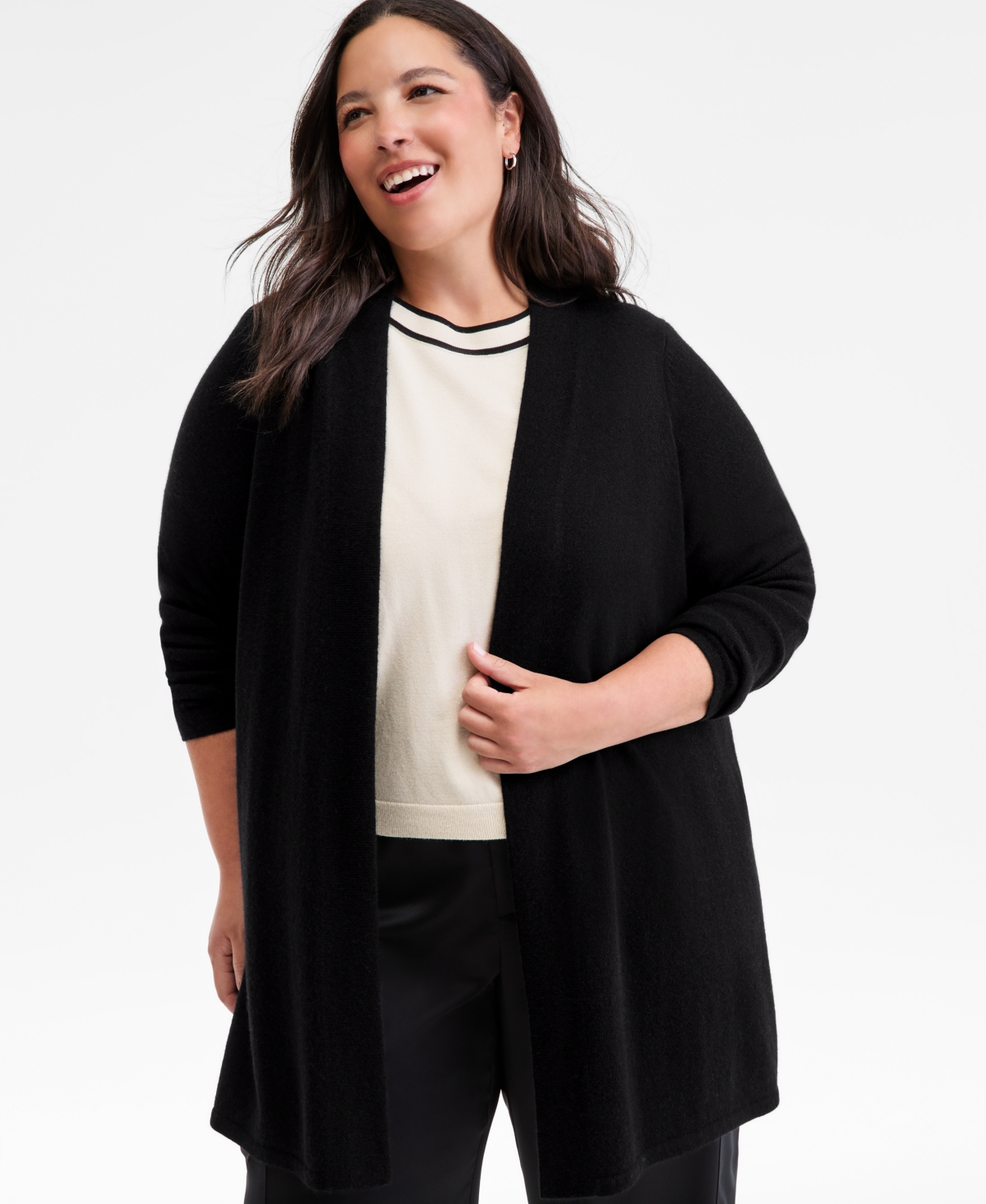Click here for Charter Club Plus Size 100 Cashmere Duster Cardiga... prices