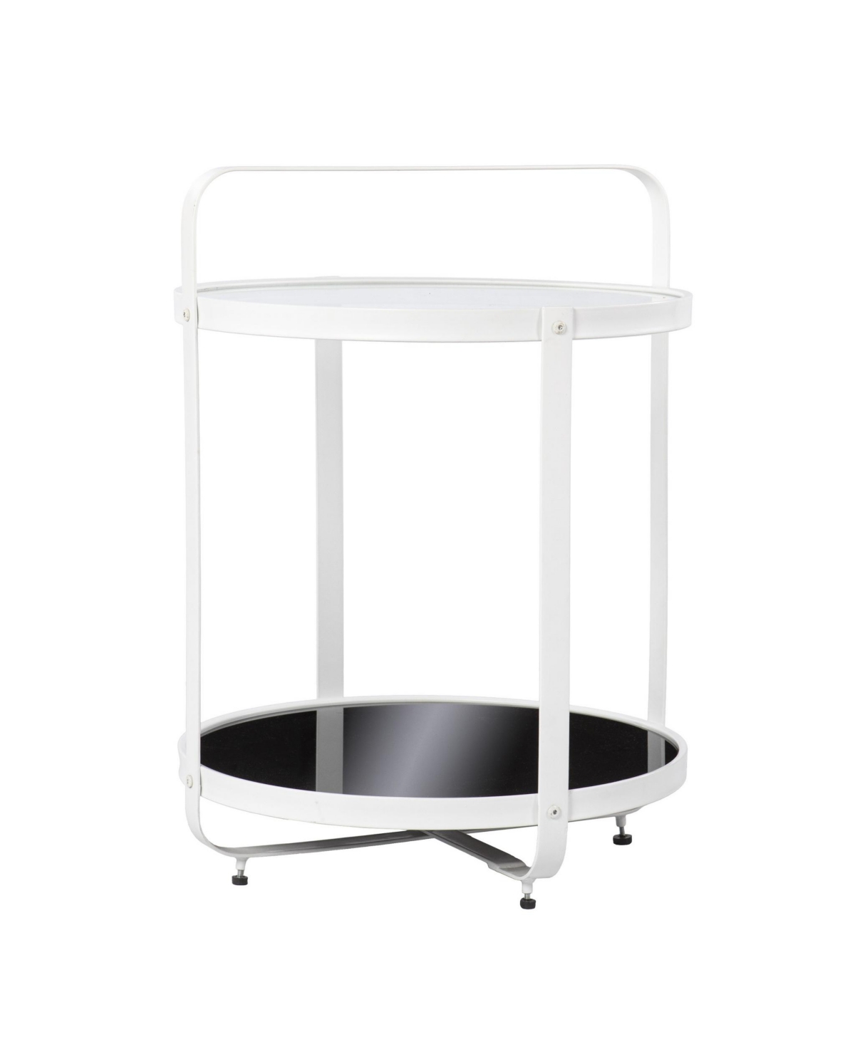 Click here for Glass and Iron Round End Table with Shelf for Livi... prices