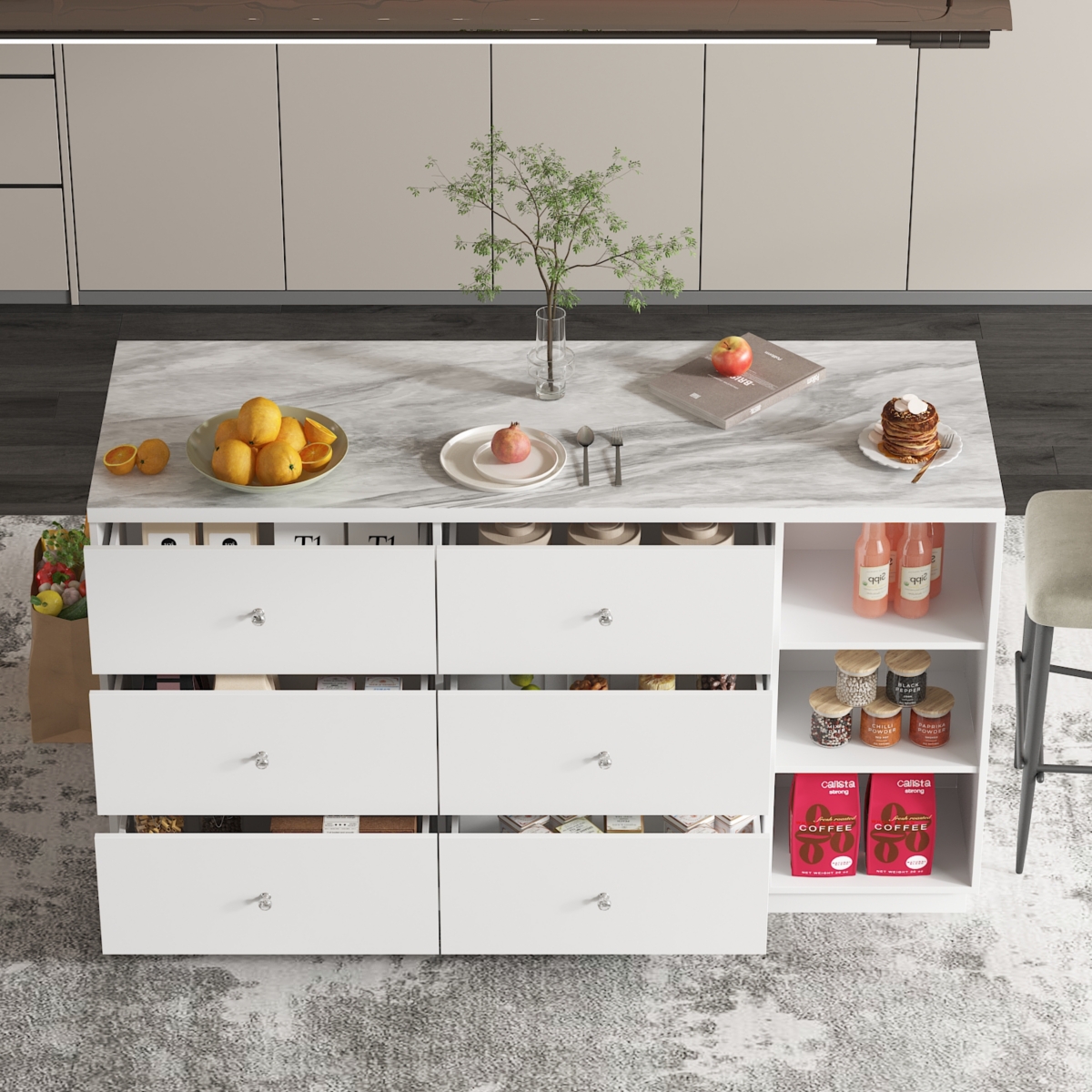 Click here for Kitchen island with 6 drawers  4 doors  island sto... prices