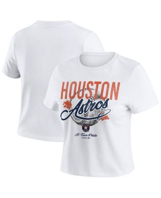 WEAR by Erin Andrews Women's White Houston Astros Distressed Cropped ...