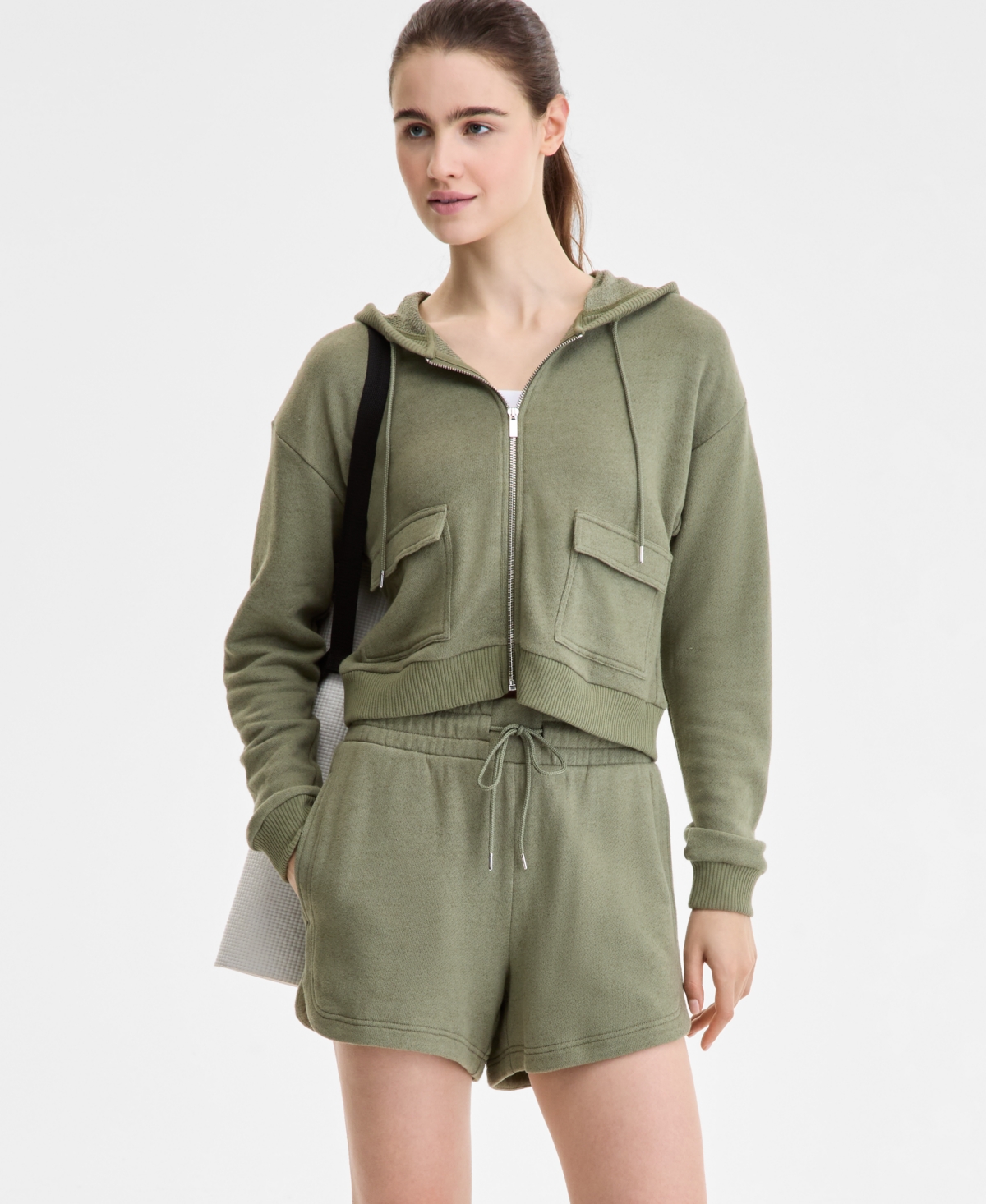 Click here for Id Ideology Womens Cropped Zippered Hoodie  Exclus... prices