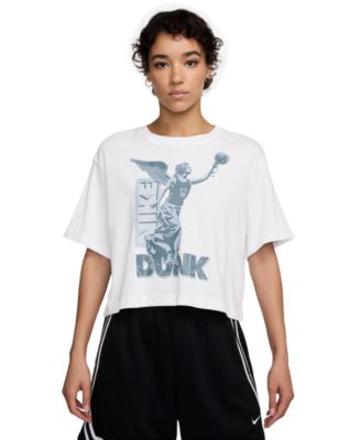 Nike Women's Cotton Short-Sleeve Cropped Basketball T-Shirt - Macy's