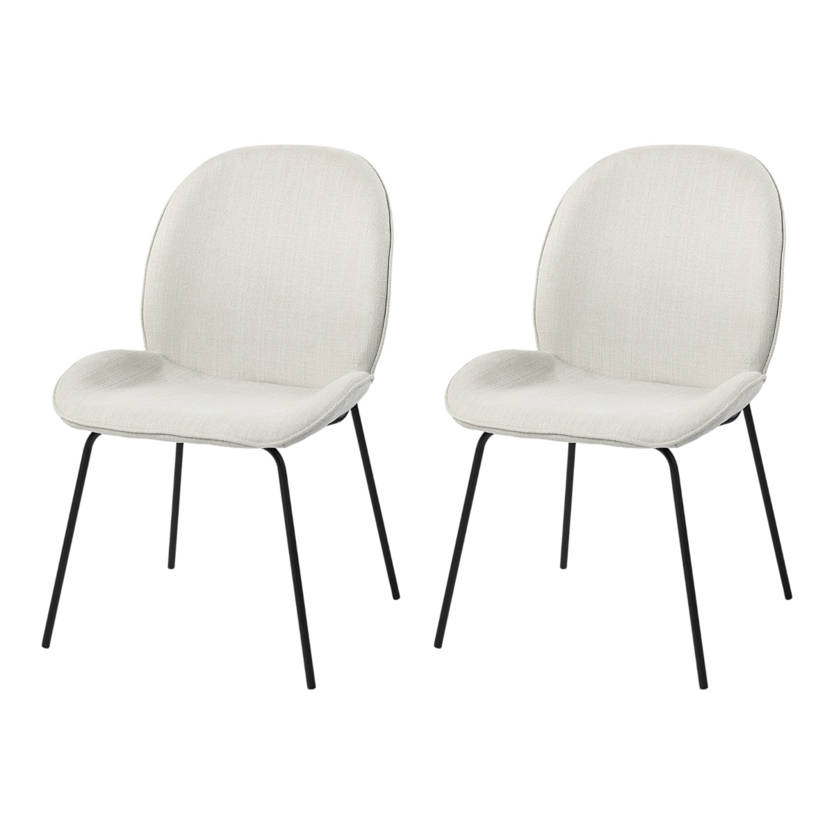 Click here for Set of 2 Fabric Side Chairs with Cushioned Seats f... prices