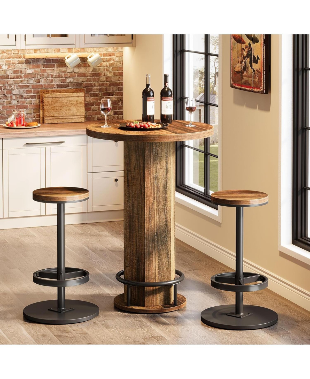 Click here for Tribesigns Round Bar Table with 2 Chairs  Industri... prices