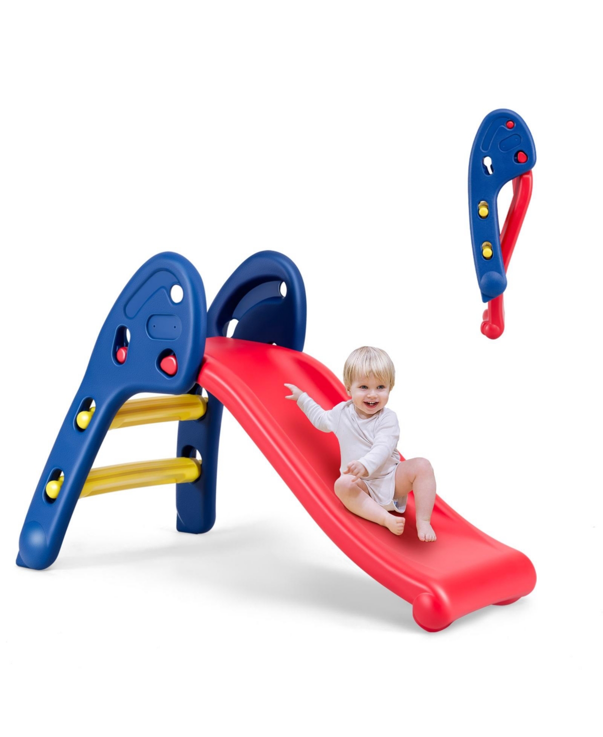 Click here for 2 Step Children Folding Plastic Slide - Red prices