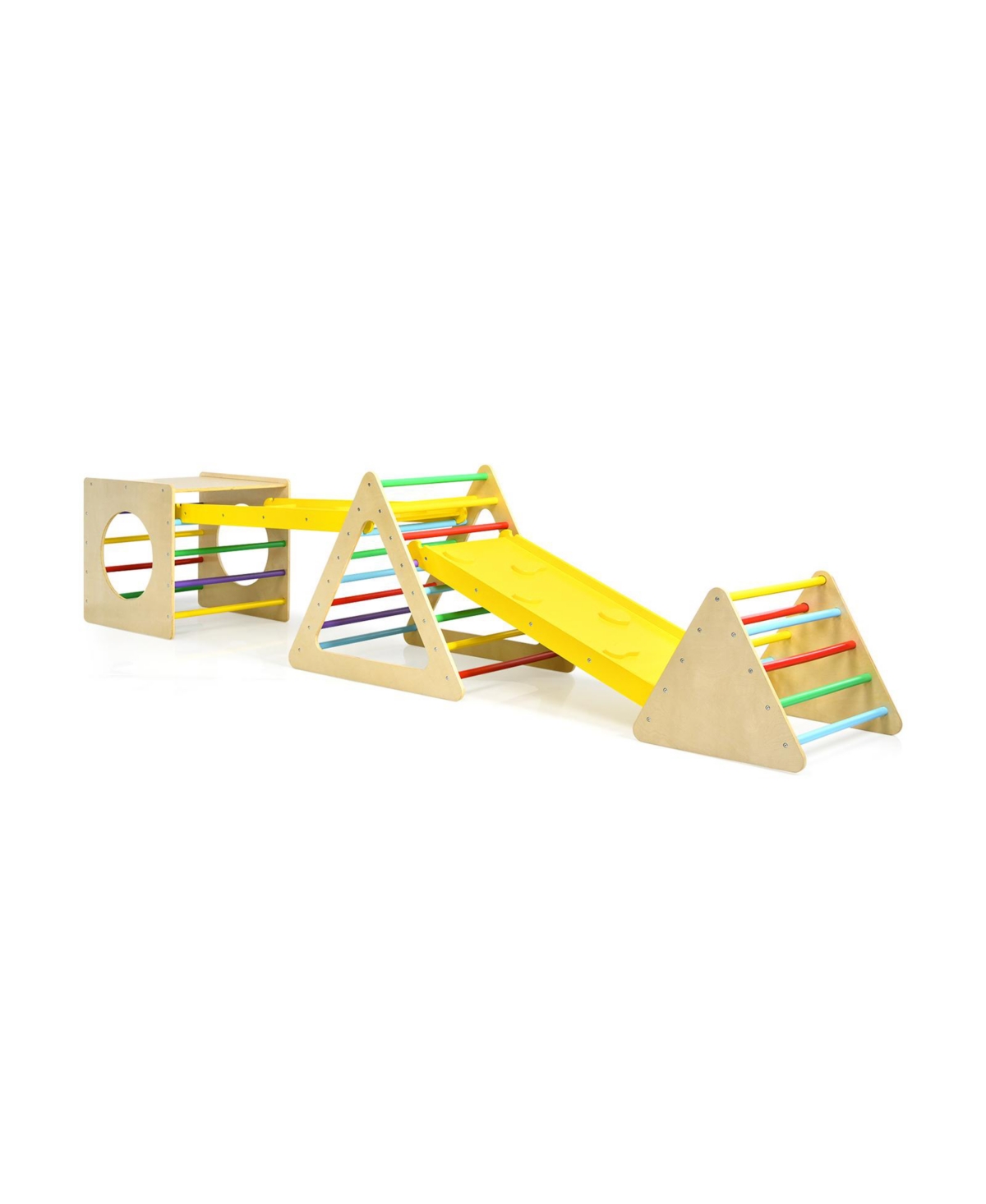 Click here for 5 in 1 Kids Triangle Climber Play Gym Set with 2 R... prices