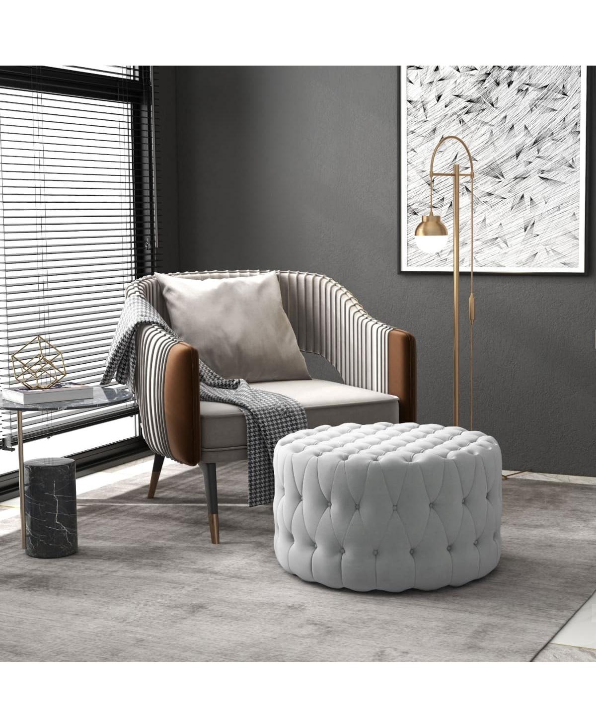Click here for Round Tufted Ottoman Coffee Table with Velvet Upho... prices