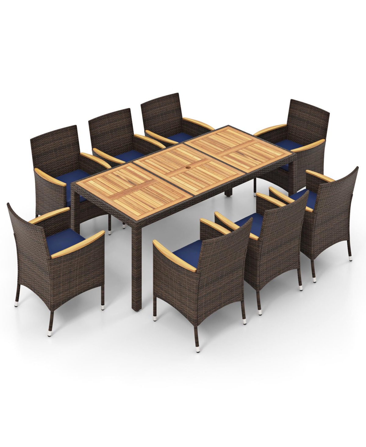 Click here for 9 Pieces Outdoor Wicker Dining Set  Patio Dining F... prices