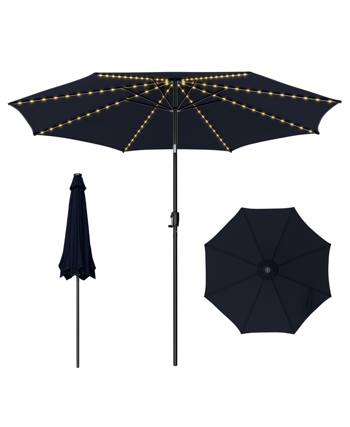 Click here for Gymax 10FT Solar Patio Umbrella 112 Led Lighted Um... prices