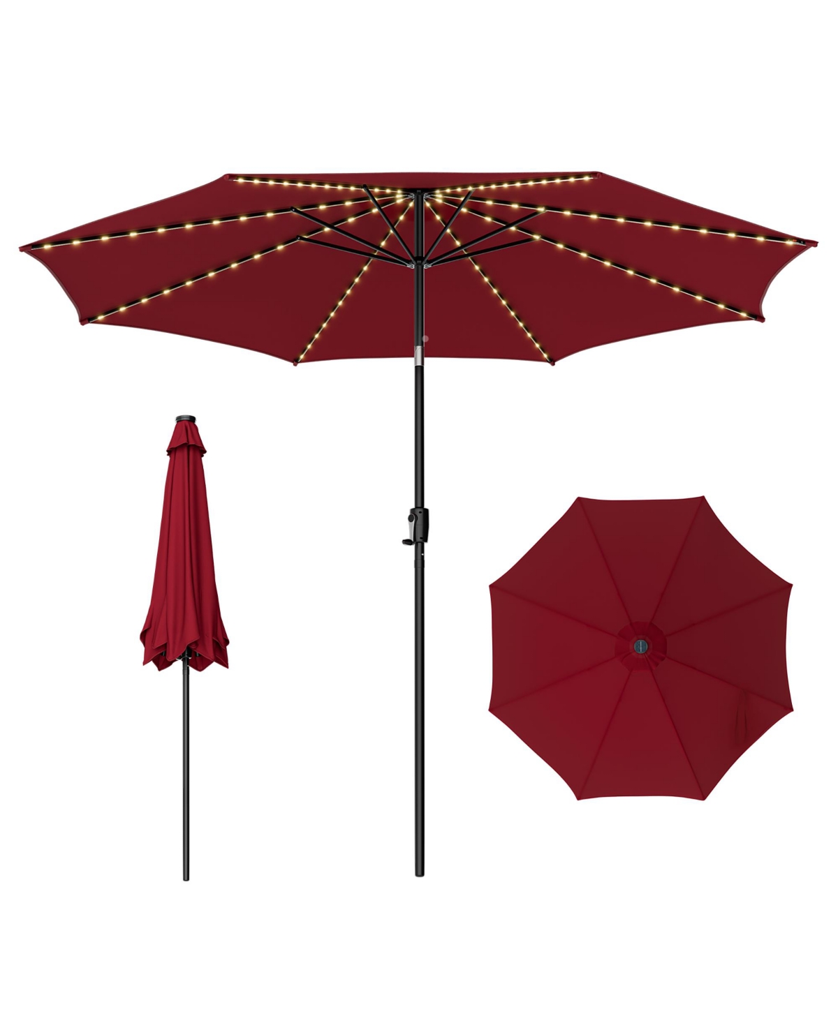Click here for Gymax 10FT Solar Patio Umbrella 112 Led Lighted Um... prices