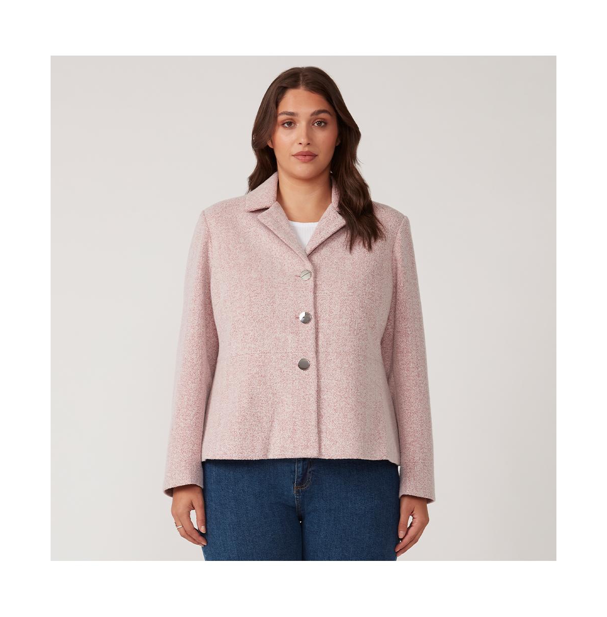 Click here for Estelle Cropped Floater Pink Jacket - Dusty pink prices
