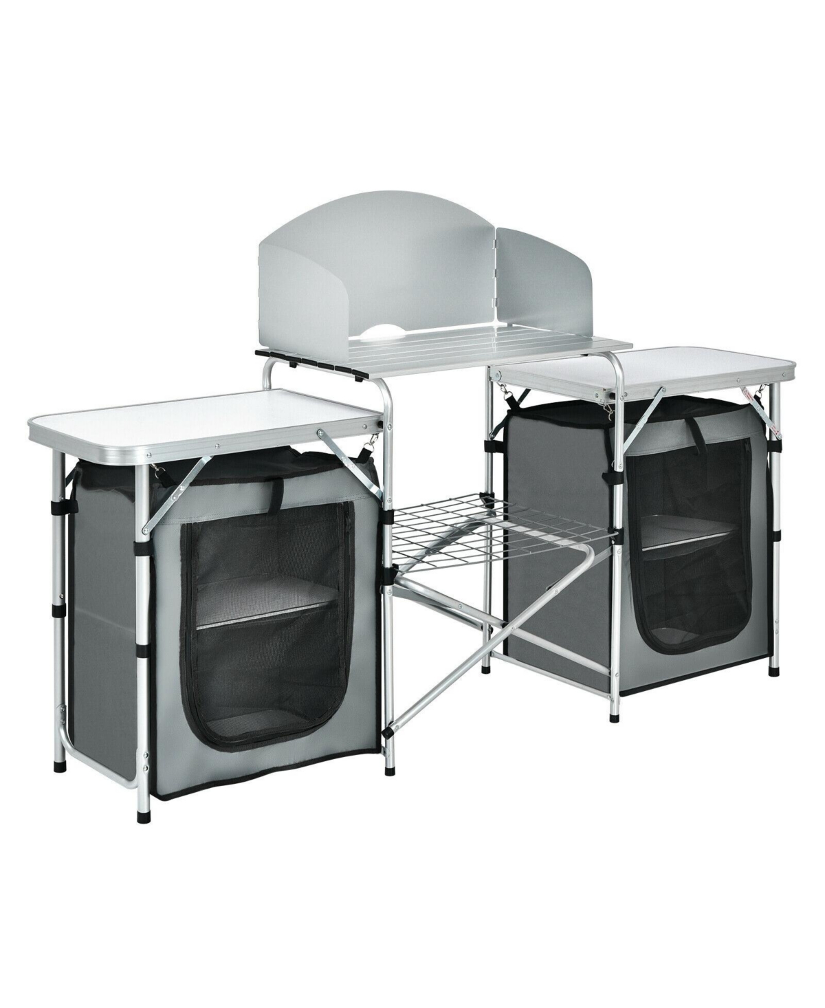 Click here for Folding Camping Table with Storage Organizer-Gray... prices