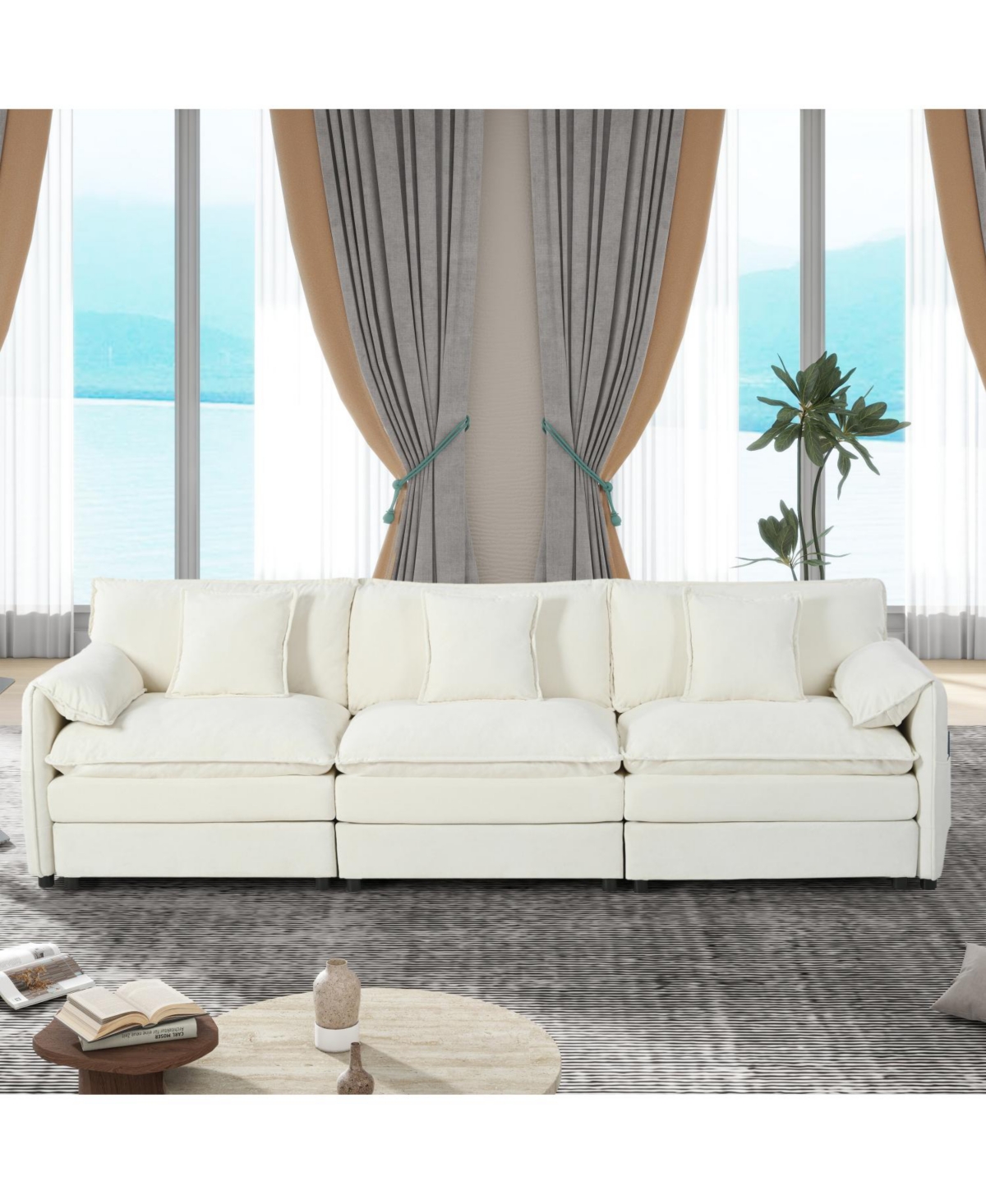 Click here for Streamdale Chenille Cloud Couch - Oversized Modula... prices