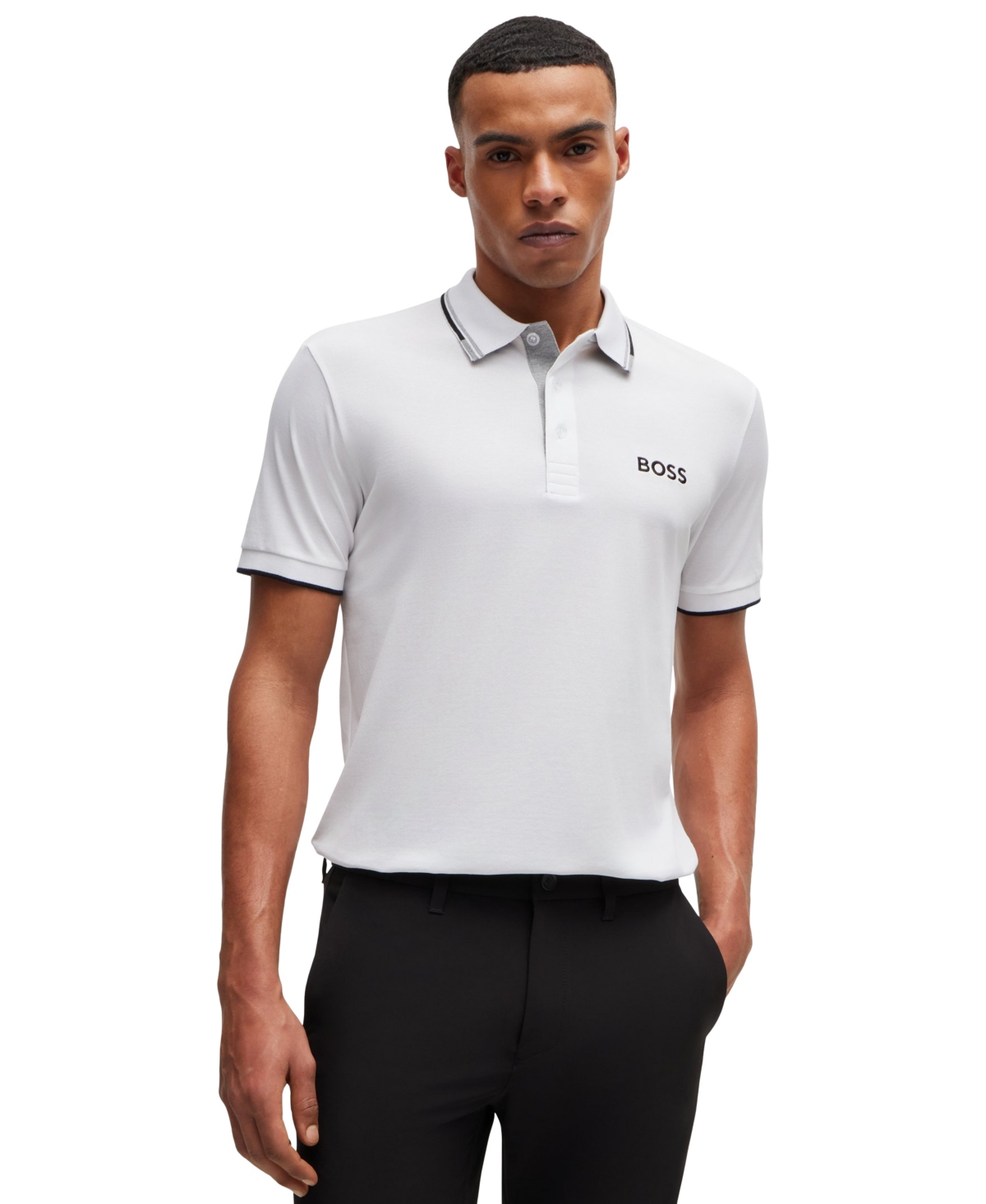 Click here for Boss by Hugo Boss Mens Contrast Logo Cotton-Blend... prices