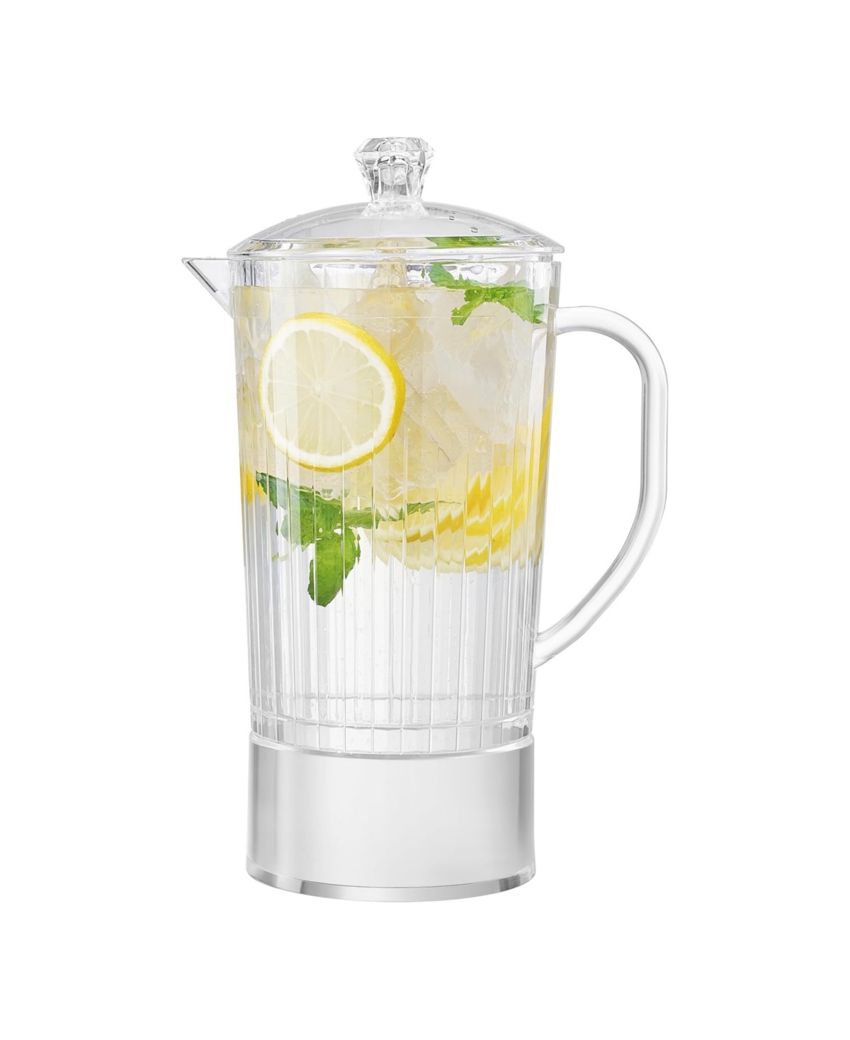 Click here for The Wine Savant Lighthouse Ribbed Pitcher - Clear prices