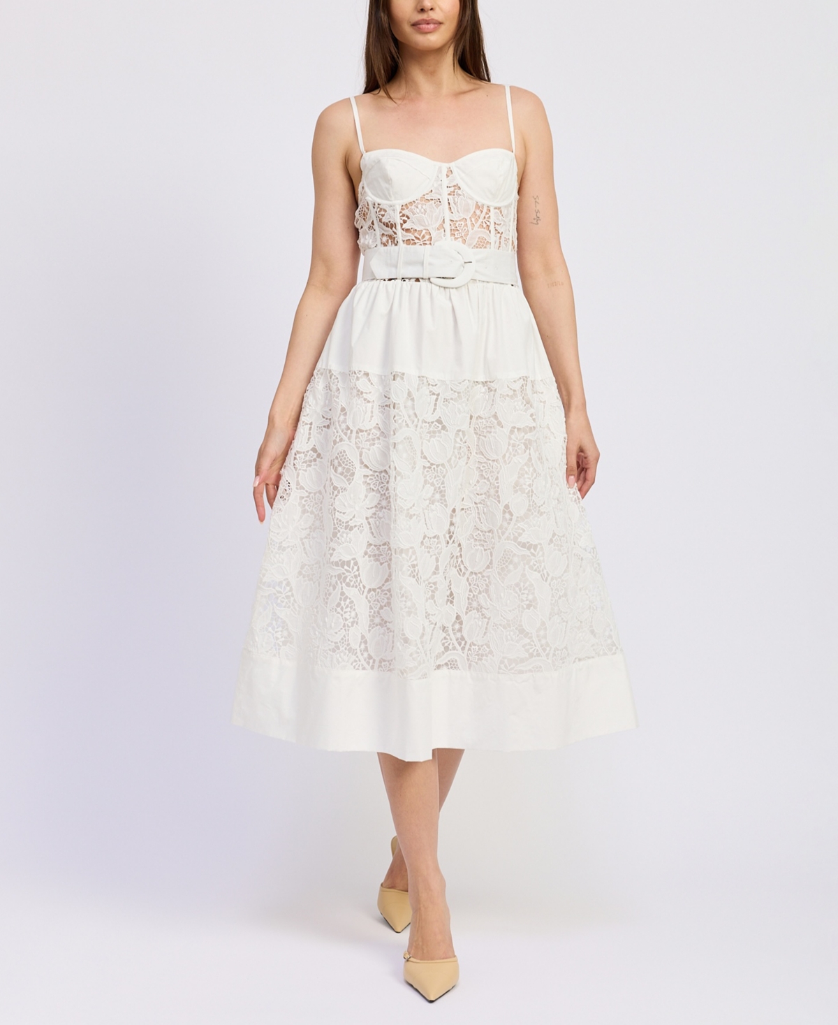 Click here for En Saison Womens Marisol Cotton Eyelet Midi Dress... prices