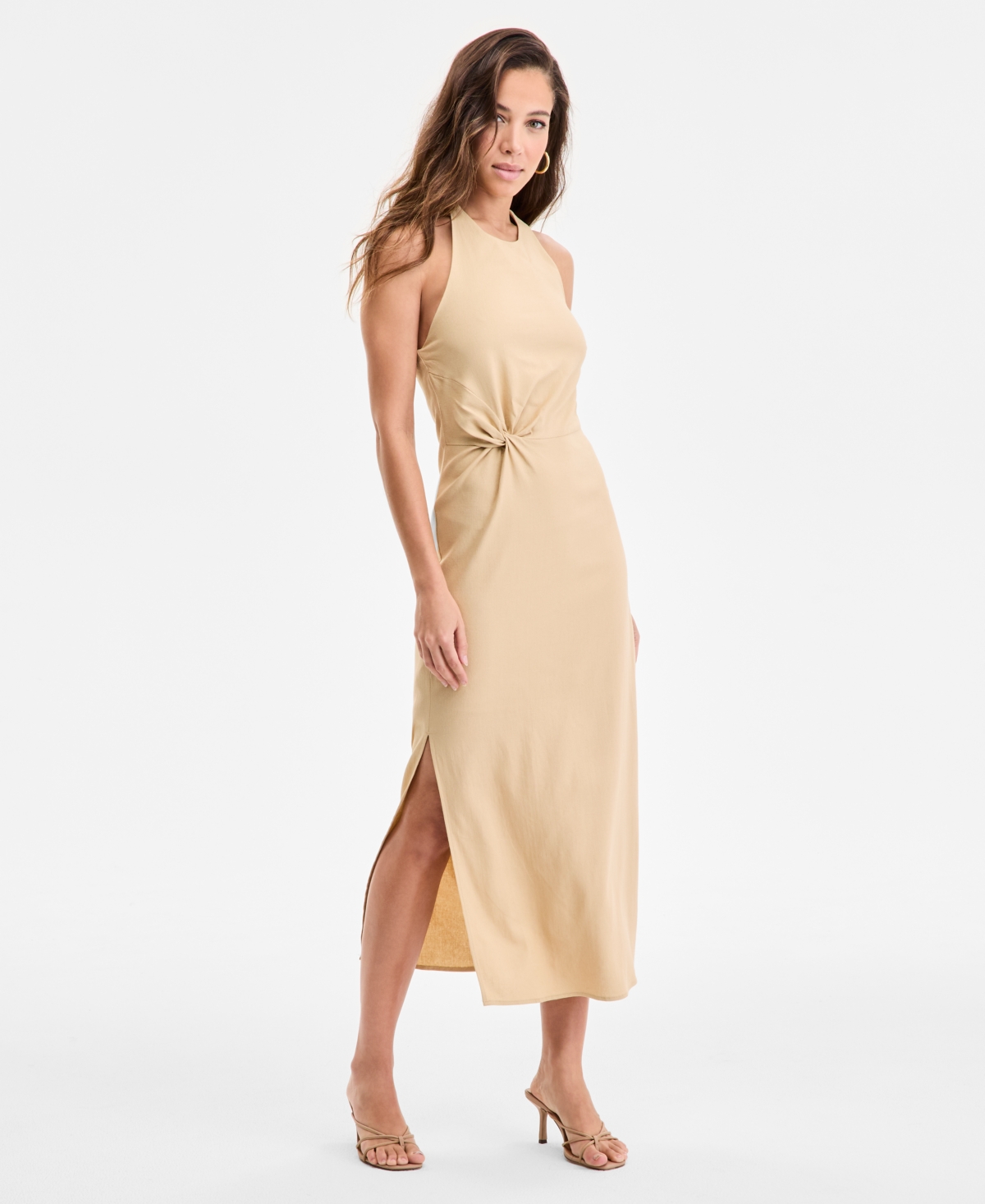 Click here for Bar Iii Womens Twist-Front Midi Dress  Exclusively... prices