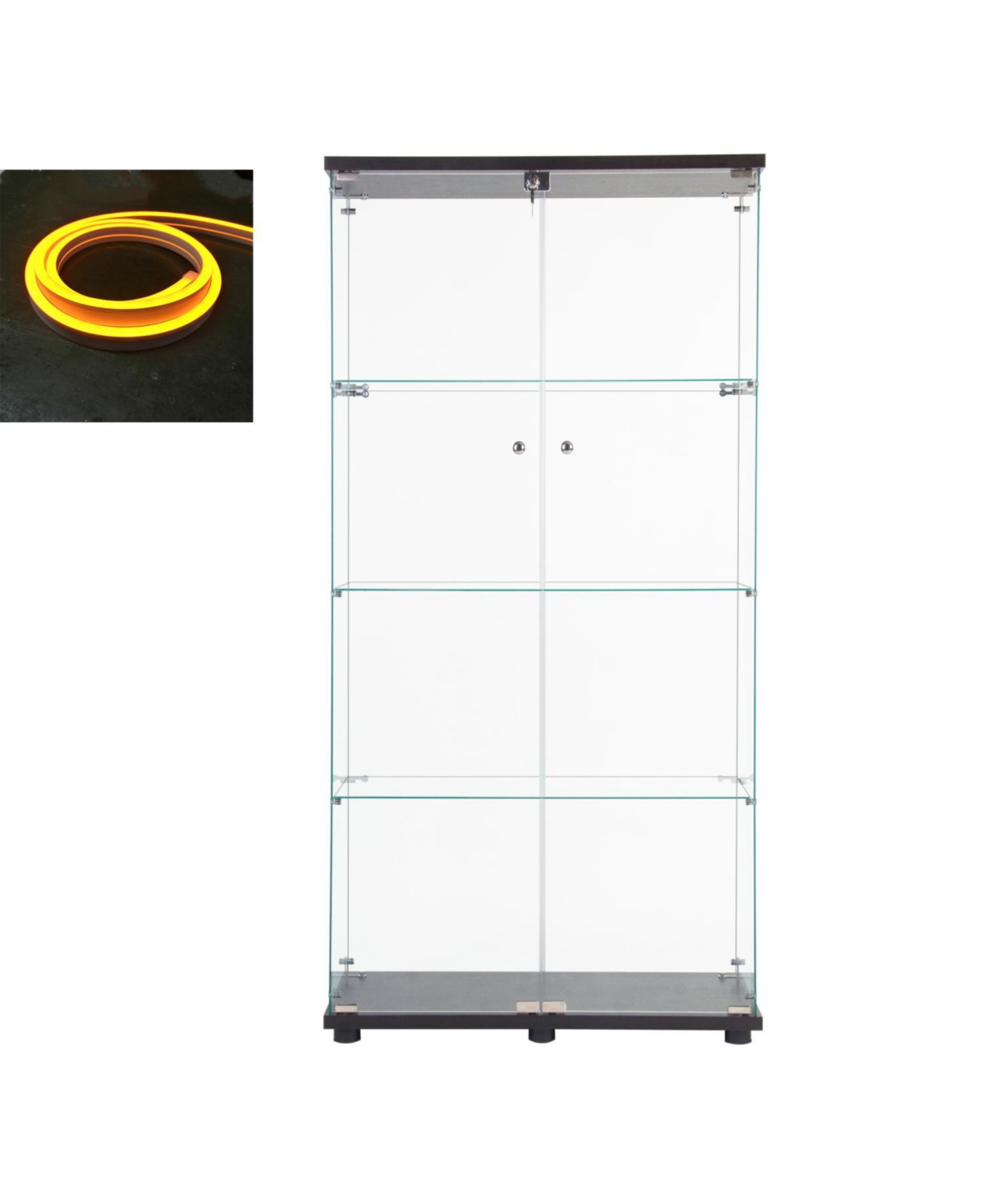 Click here for Streamdale Led Strip Light Glass Display Cabinet -... prices