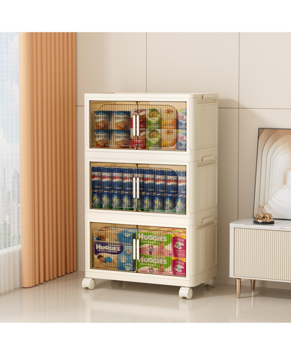 Click here for Streamdale 3-Tier Folding Storage Cabinet with Mag... prices
