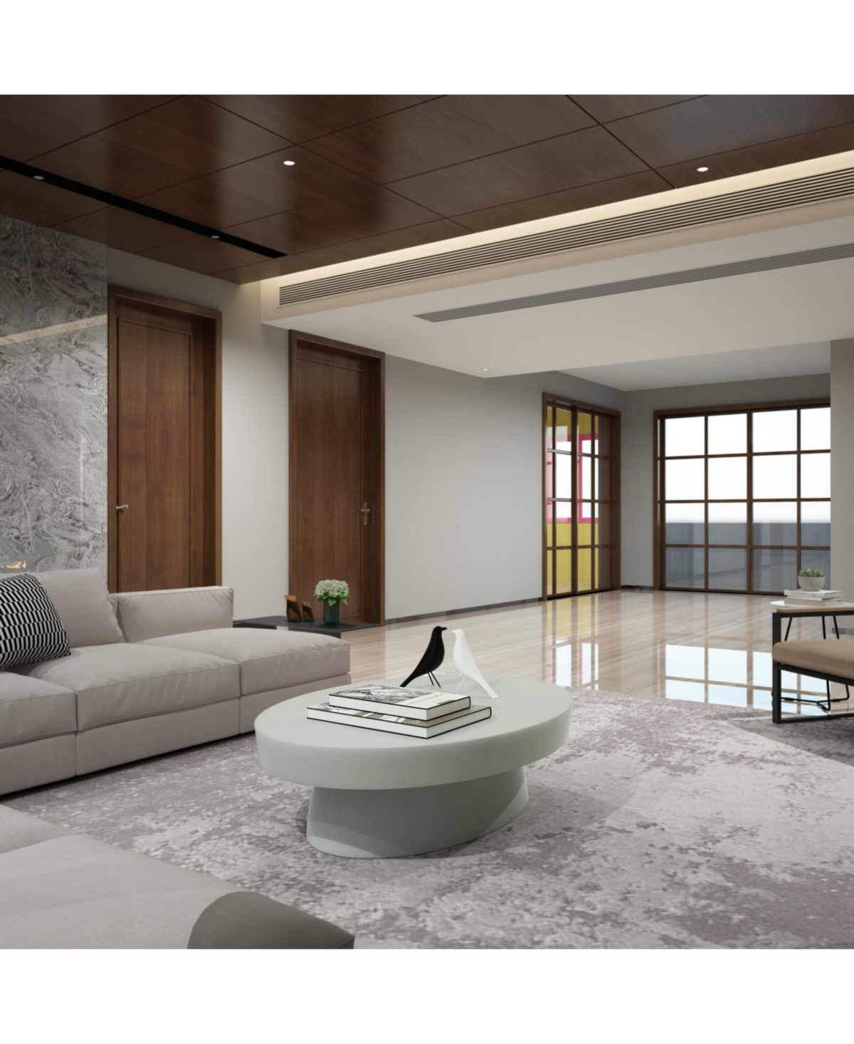 Click here for Premium Oval White Wooden Coffee Table - Soft whit... prices