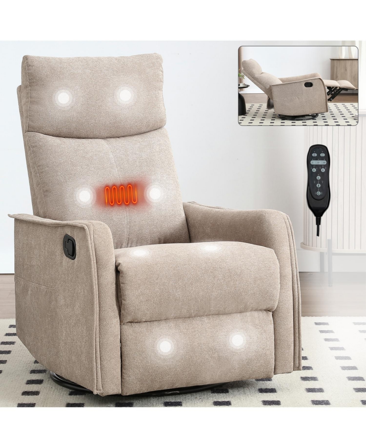 Click here for Streamdale Heat Massage Manual Recliner Chair with... prices