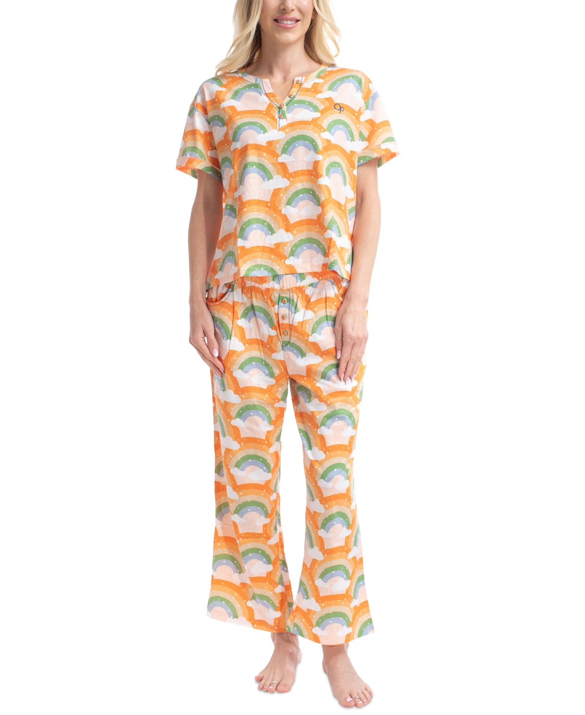Click here for Ocean Pacific Womens Printed Henley Pajama Set - B... prices