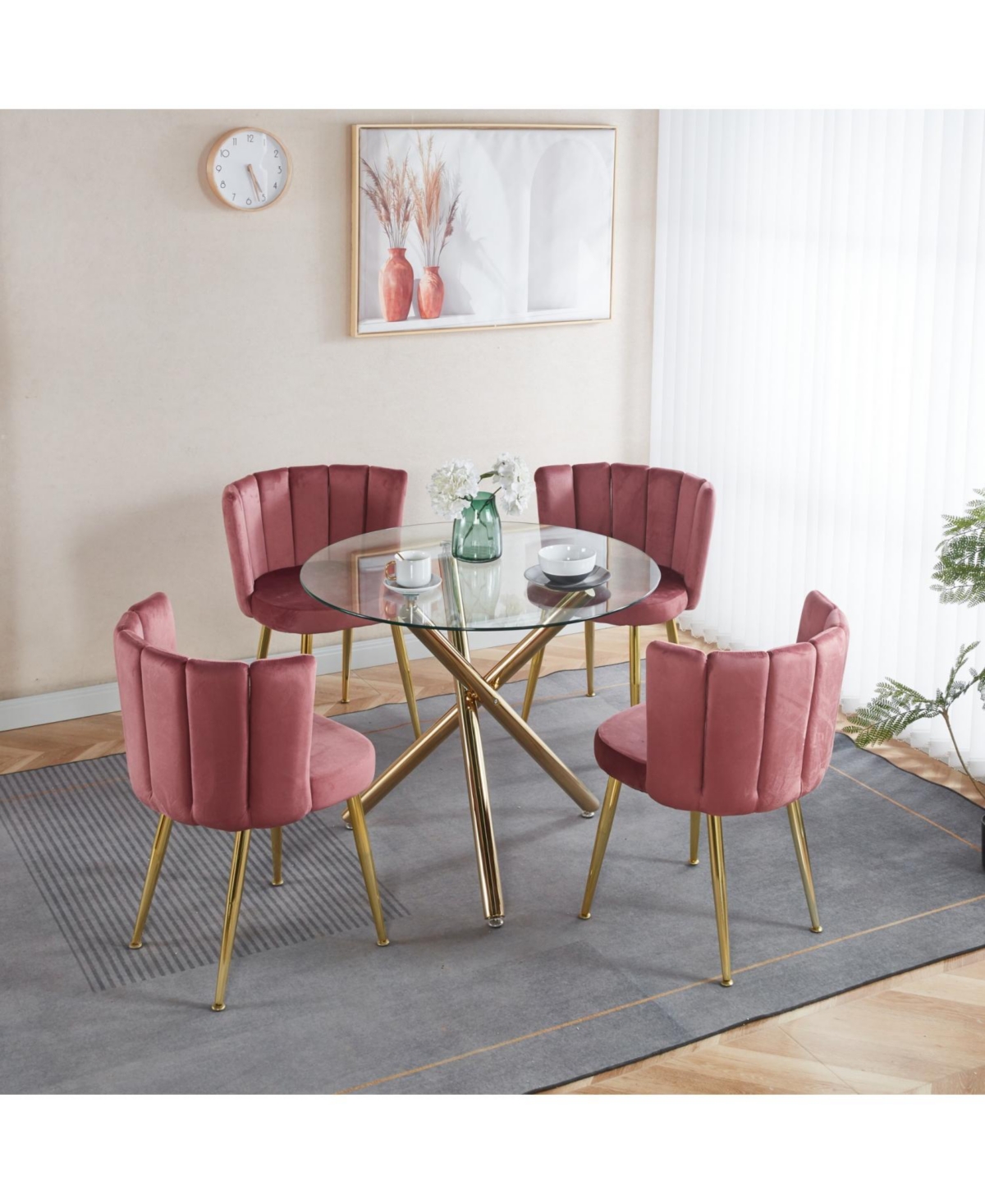 Click here for Streamdale Mid-Century Dining Set 4-6 Person Table... prices