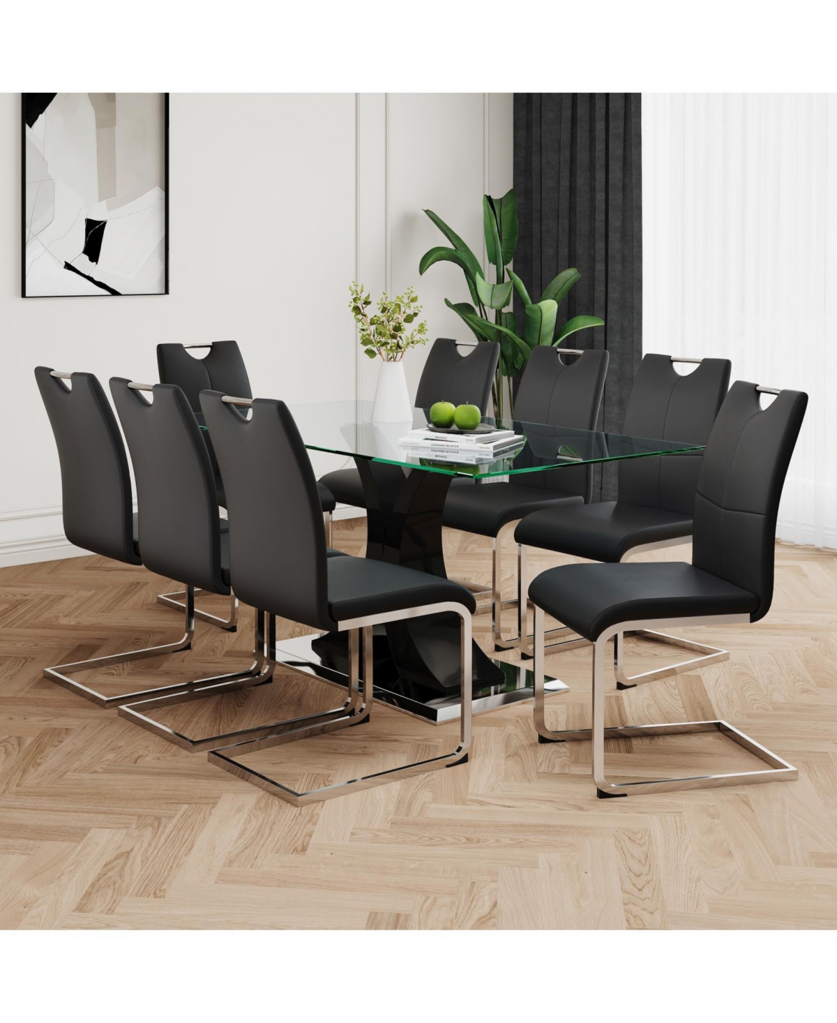 Click here for Streamdale Furniture Elegant Modern Glass Dining T... prices