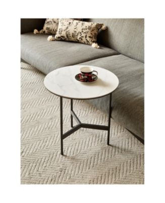 End/Side Tables - Small Round Accent Table, Metal Black Narrow Night ...