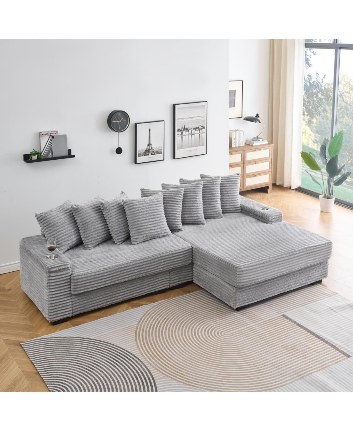 Click here for Streamdale 111.4" Corduroy Sofa with Storage... prices