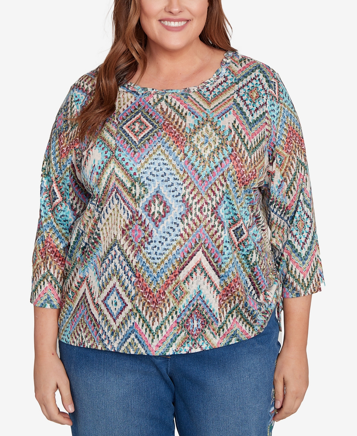 Click here for Alfred Dunner Plus Size El Paso Ikat Diamond Detai... prices