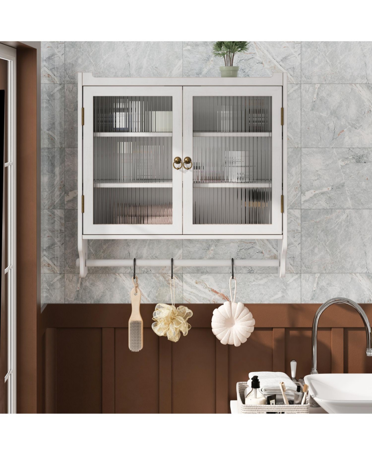 Click here for Streamdale 24.8" Glass Door Cabinet with 3-Ti... prices