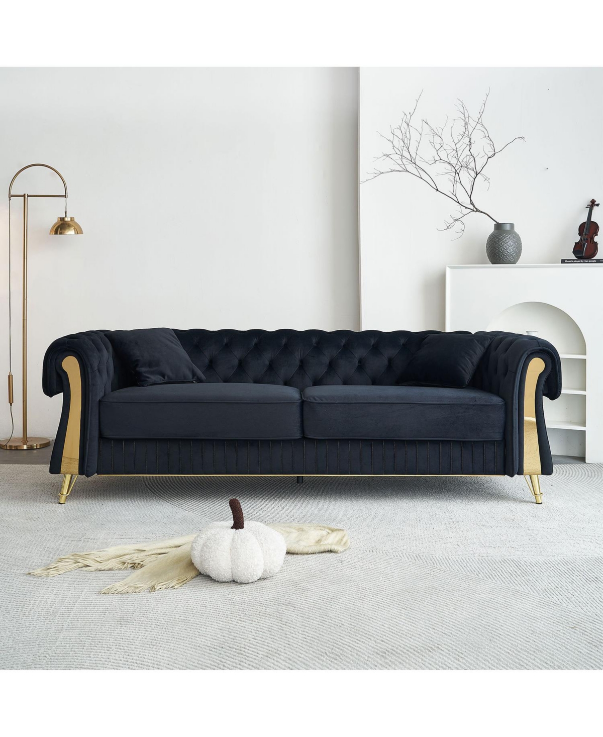 Click here for Streamdale 89" Chesterfield Tufted Velvet Sof... prices