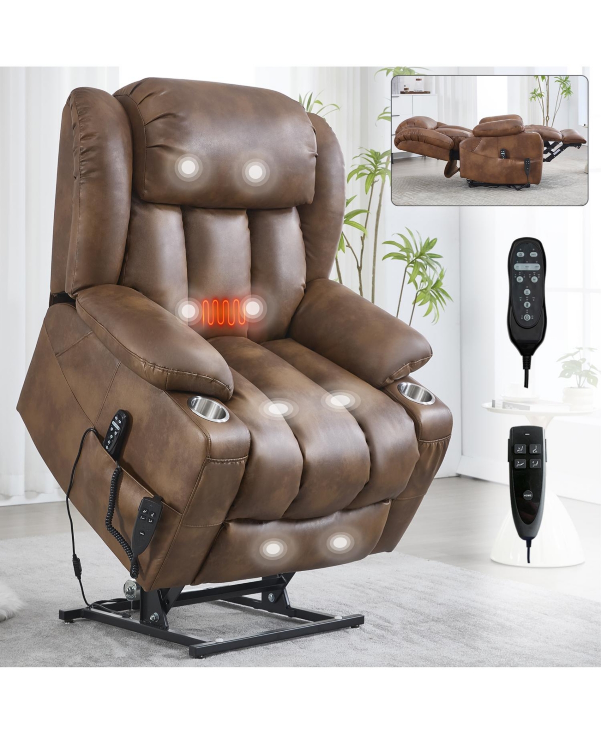 Click here for Dual Motor Leatheraire Power Lift Recliner- Infini... prices