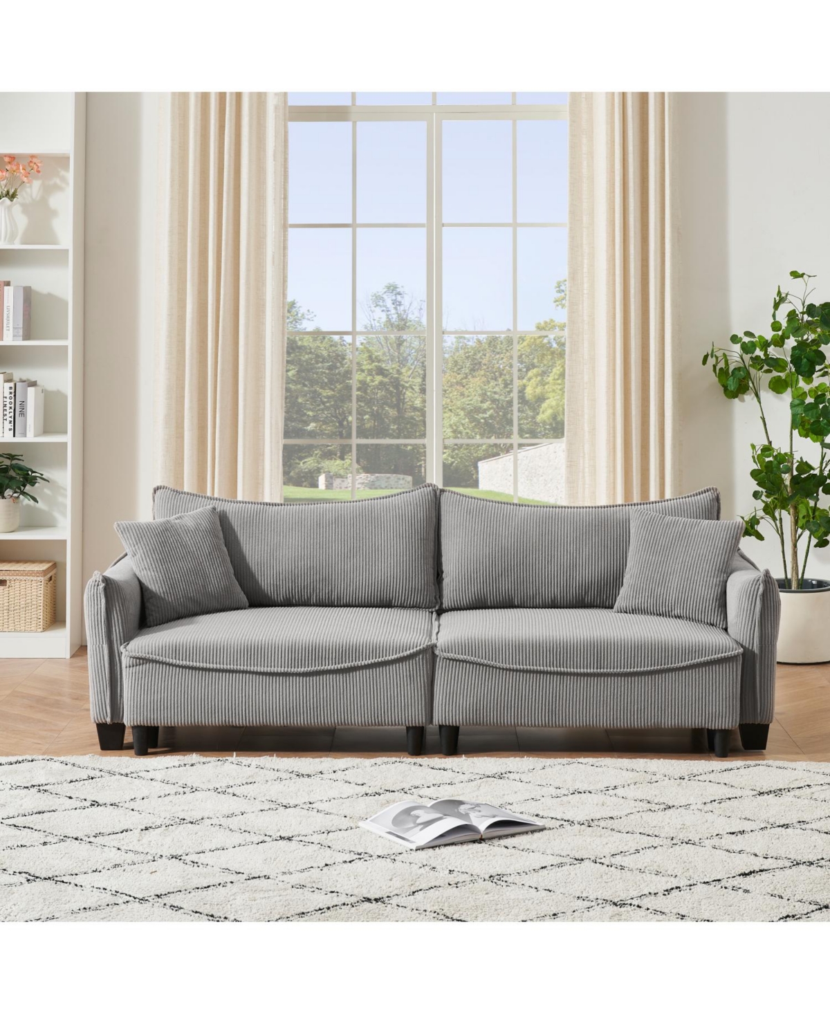 Click here for Streamdale Cozy Corduroy Sofa Bed with Pillows for... prices