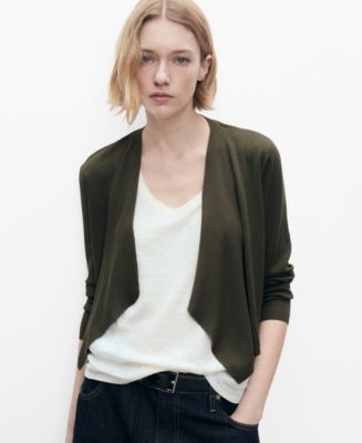 Mango Women's Knitted Cropped Cardigan - Macy's