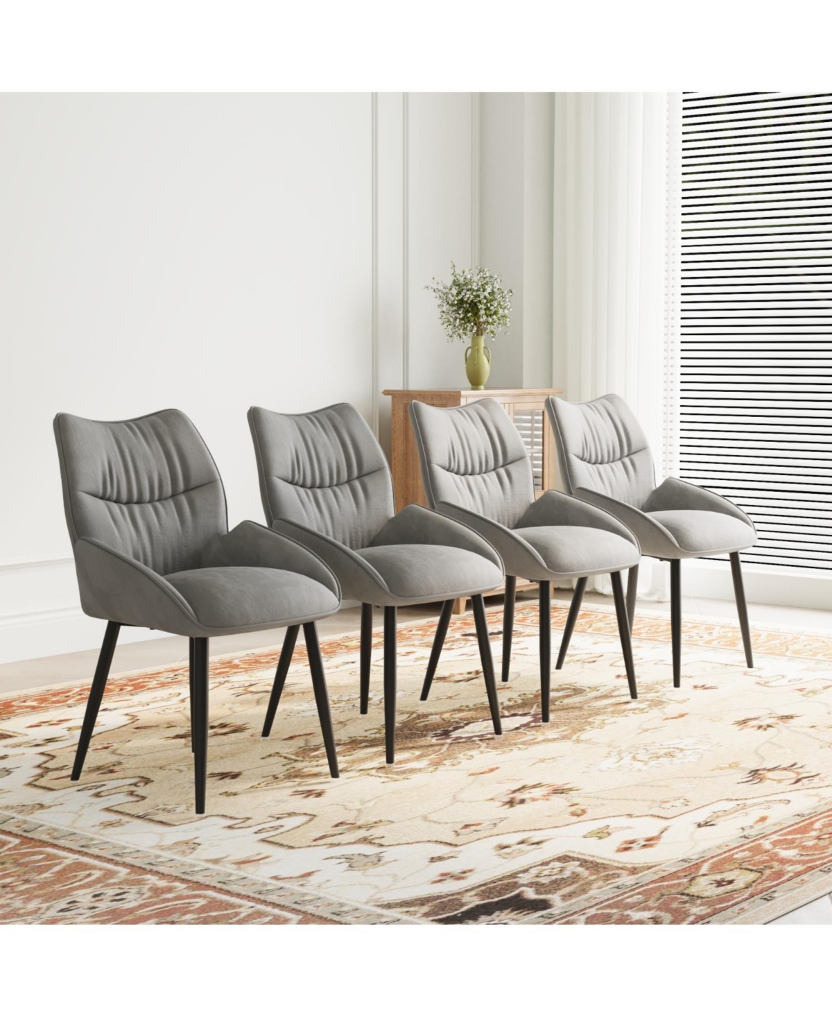 Click here for Streamdale Luxurious Velvet Dining Chair Set (4 Pc... prices
