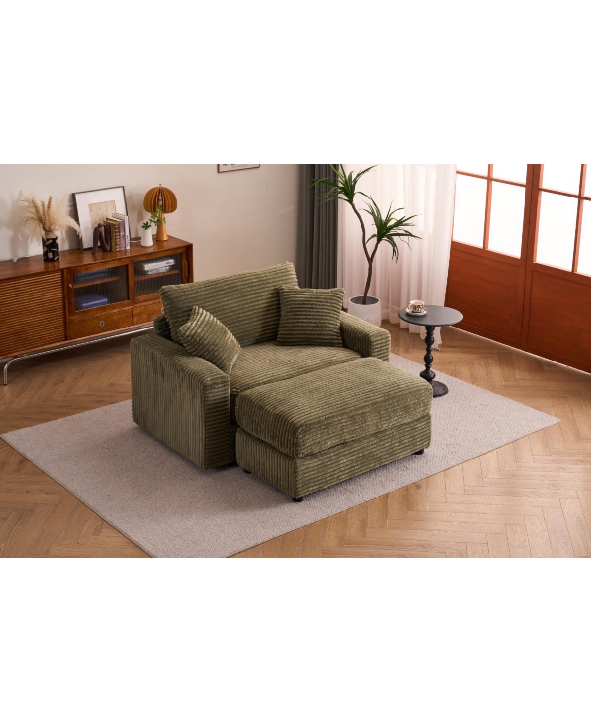 Click here for Streamdale Comfy Sleeper Chair with Ottoman - Gree... prices