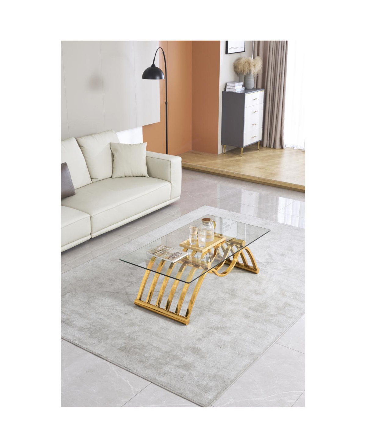 Click here for Streamdale 47" Modern Coffee Table with Clear... prices