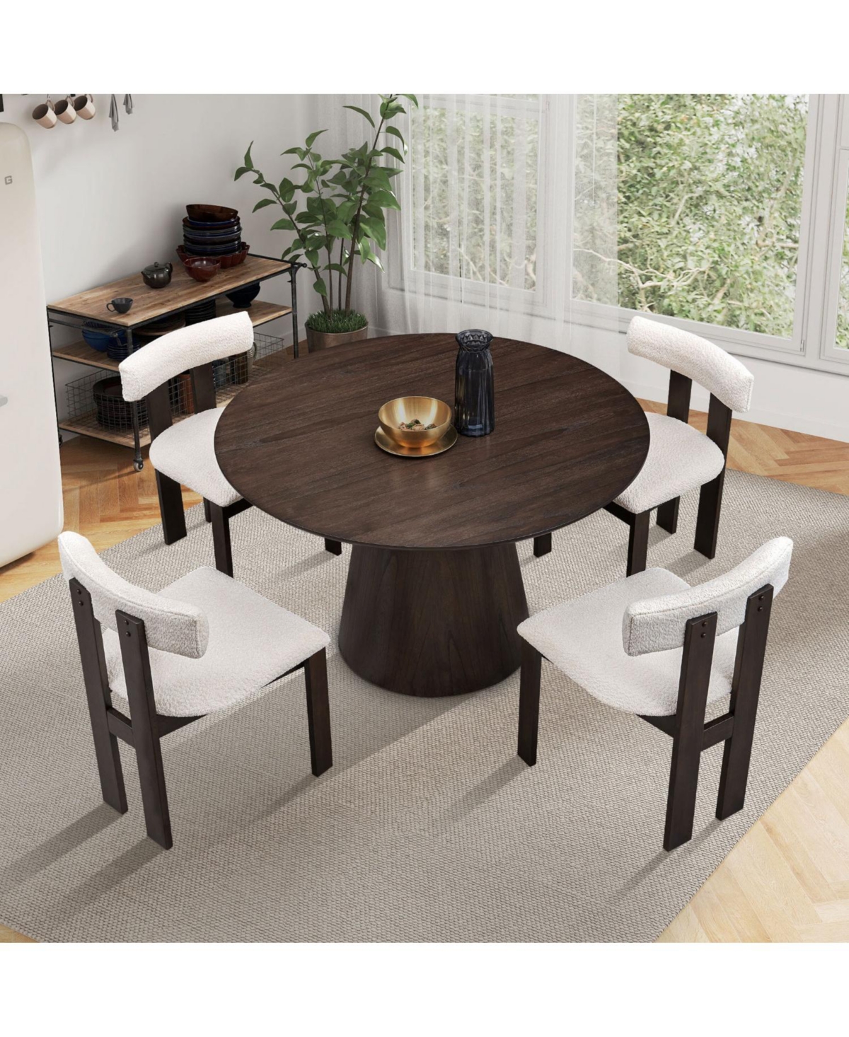 Click here for Streamdale Dark Brown Round Dining Table Set with... prices