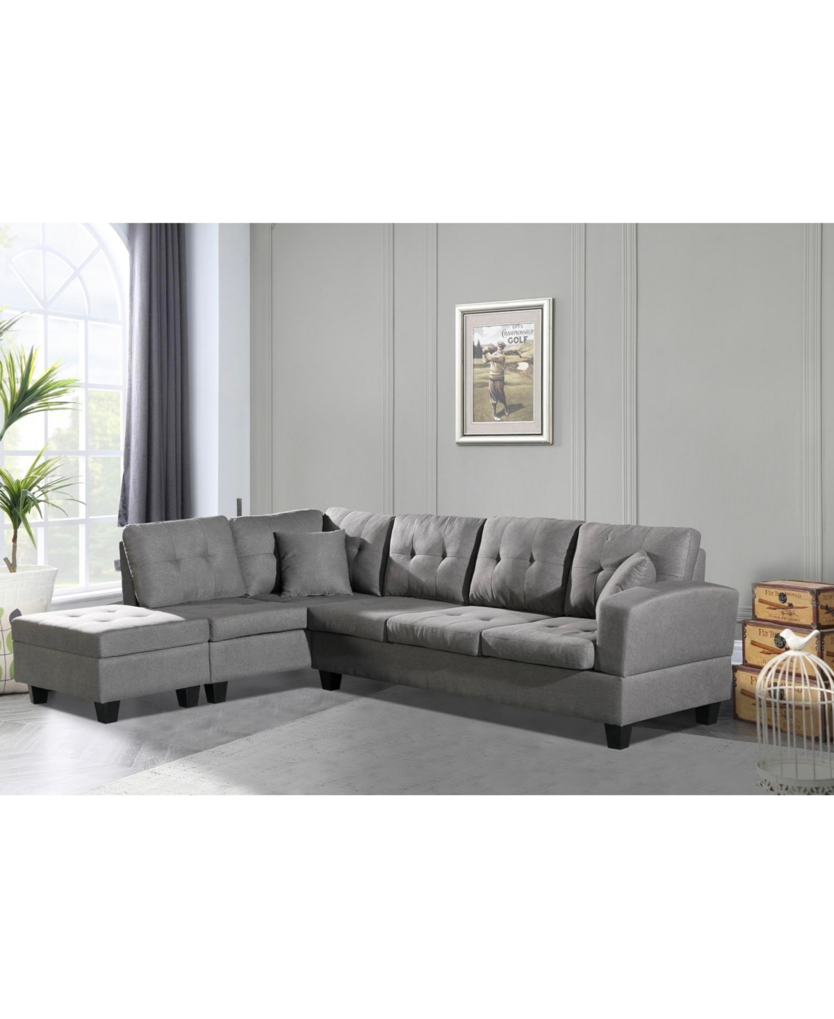 Click here for Streamdale Fabric left Chaise Living Room Sofa Set... prices