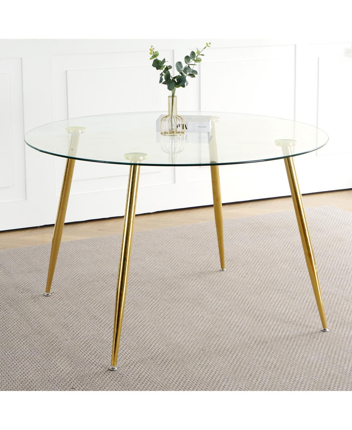 Click here for Streamdale 47.2" Glass Dining Table  Gold Leg... prices