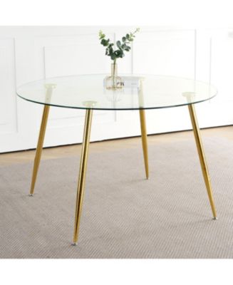 47.2" Glass Dining Table, Gold Legs - Macy's
