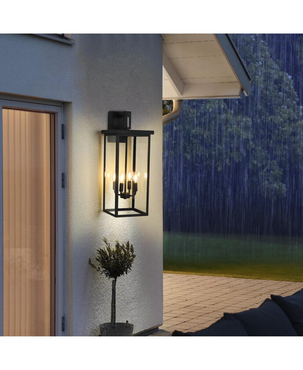Click here for Streamdale 4-Light Black Outdoor Wall Light (No Bu... prices