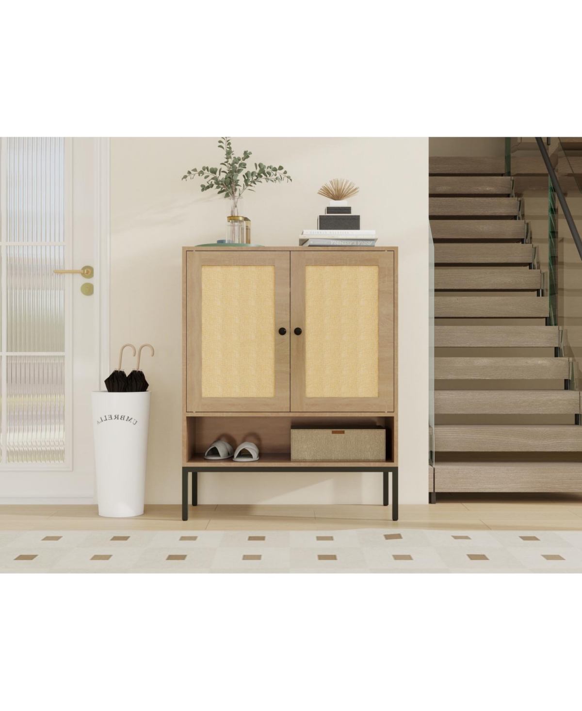 Click here for Rattan Shoe Cabinet with Adjustable Shelves & Door... prices