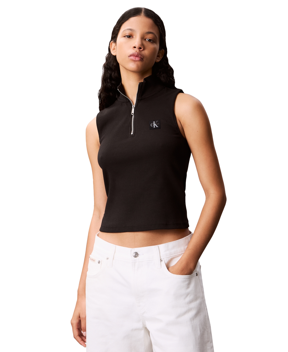 Click here for Calvin Klein Jeans Womens Sleeveless Quarter Zip T... prices