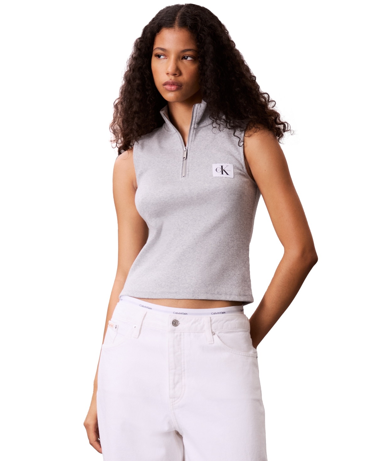Click here for Calvin Klein Jeans Womens Sleeveless Quarter Zip T... prices